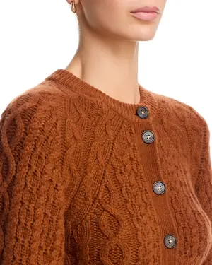 Guest In Residence Cashmere Wool Cable Sculpted Cardigan
