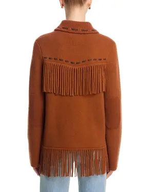 Guest In Residence Cashmere Wool Western Fringe Jacket