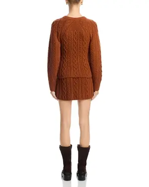 Guest In Residence Cashmere Wool Cable Mini Skirt