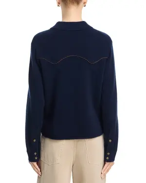 Guest In Residence Cashmere Cropped Western Shirt