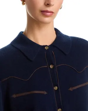 Guest In Residence Cashmere Cropped Western Shirt