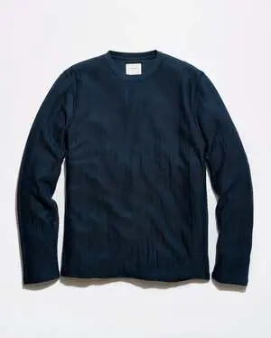 Billy Reid Herringbone Crewneck Pullover - Blue