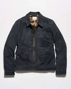 Billy Reid Suede Dutton Jacket - Washed Navy