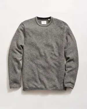 Billy Reid Tuck Stripe Crew - Black