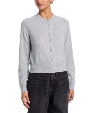 Aqua Snap Closed Cardigan Exclusive - Light Grey