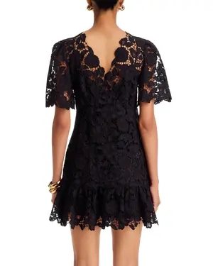 Aqua Lace Flounce Mini Dress Exclusive