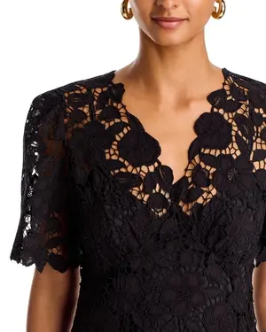 Aqua Lace Flounce Mini Dress