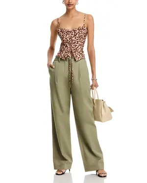 Aqua Animal Eyelet Lace Up Top Exclusive
