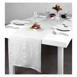 HUDSON PARK COLLECTION Linen Table Runner, 14 X 72 Exclusive - Medium Grey