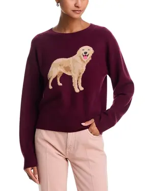 Aqua Cashmere 100% Cashmere Crewneck Sweater Exclusive - Black Cherry
