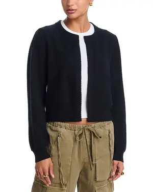 Aqua Cashmere Puff Sleeve Jacket - Exclusive Black