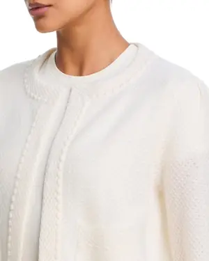 Aqua Cashmere Puff Sleeve Jacket Exclusive - Ivory