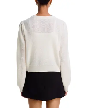 Aqua Cashmere Puff Sleeve Jacket - Ivory