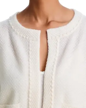 Aqua Cashmere Puff Sleeve Jacket - Ivory