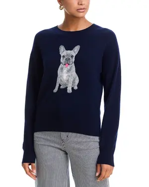 Aqua Cashmere 100% Cashmere Crewneck Sweater Exclusive - Peacoat