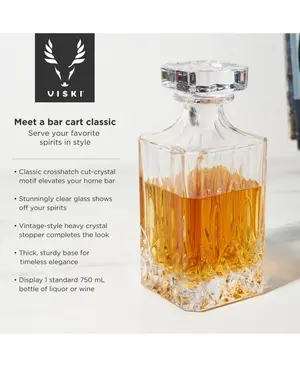VISKI Admiral Crystal 3-piece Decanter & Tumbler Set