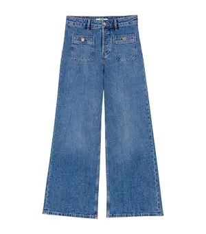 Maje Stretch Wide-leg Jeans - Blue