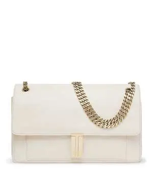 TOM FORD Large Leather Shoulder Bag - Ivory