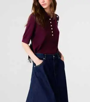 Maje Wool Polo Sweater