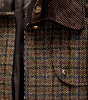 BLAZÉ MILANO Virgin Wool Check Chausie Jacket - Brown