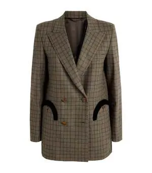 BLAZÉ MILANO Virgin Wool-cashmere Check Everyday Blazer - Green