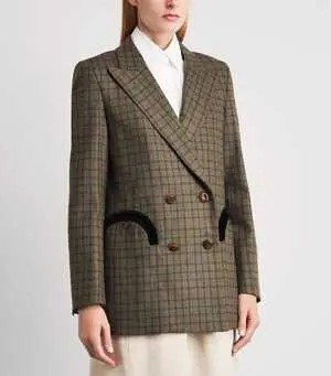BLAZÉ MILANO Virgin Wool-cashmere Check Everyday Blazer