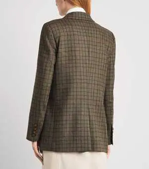 BLAZÉ MILANO Virgin Wool-cashmere Check Everyday Blazer