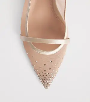 MALONE SOULIERS Embellished Mesh Maureen Mules