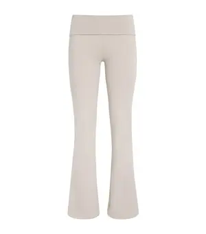 SKIMS Cotton Jersey Foldover Trousers - Beige