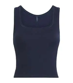 SKIMS Cotton Ribbed Cropped Tank Top - Navy