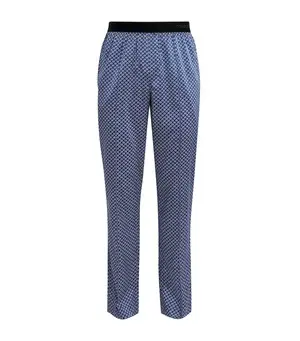 TOM FORD Stretch-silk Printed Pyjama Bottoms - Blue
