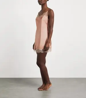 Carine Gilson Silk Lace-trim Slip Dress
