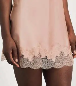 Carine Gilson Silk Lace-trim Slip Dress
