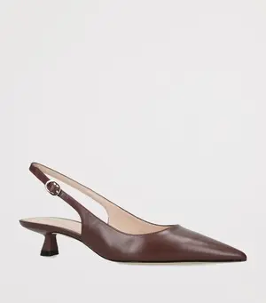 STUART WEITZMAN Leather Sculpt Slingback Pumps 35