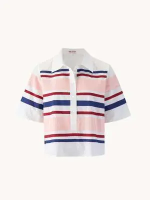 Rosie Assoulin Ribbon Rugby Top - White Multi
