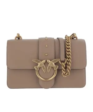 Pinko Love Birds Chain-linked Shoulder Bag - Brown