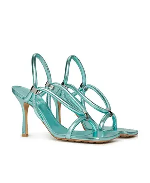 Bottega Veneta Logo Square-toed High-heeled Sandals