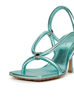 Bottega Veneta Logo Square-toed High-heeled Sandals
