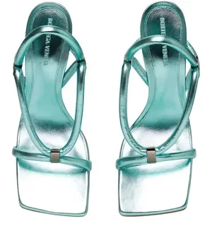 Bottega Veneta Logo Square-toed High-heeled Sandals