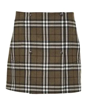 Burberry Buttoned Mini Skirt - Gray