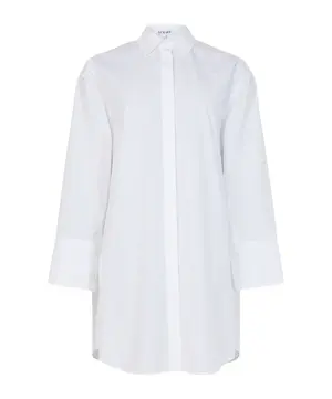 Loewe Lapel Long-sleeved Dress - White