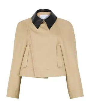 Givenchy Collared Long-sleeved Short Coat - Nude