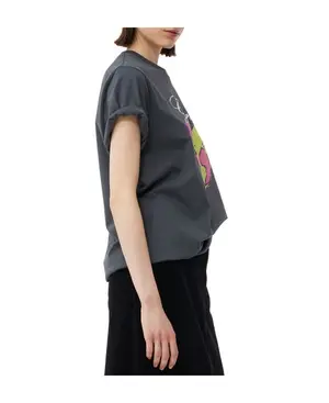 GANNI Grey Relaxed Heart T-shirt