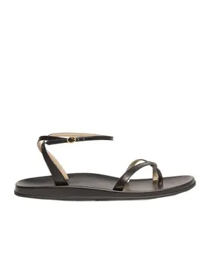 THE ROW Hugh Ankle Strap Sandals - Black