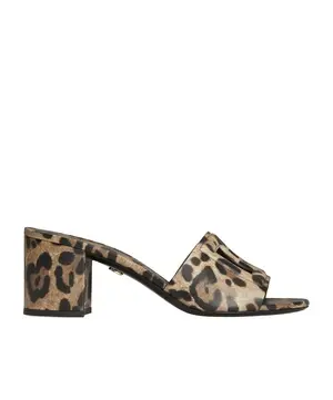 Dolce & Gabbana Keira Leopard Print Block Heel Mules