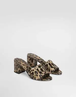 Dolce & Gabbana Keira Leopard Print Block Heel Mules