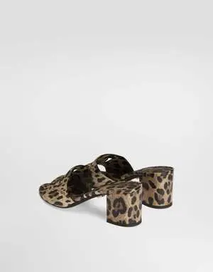 Dolce & Gabbana Keira Leopard Print Block Heel Mules