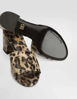 Dolce & Gabbana Keira Leopard Print Block Heel Mules