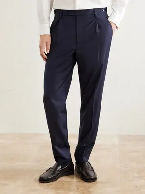 Barena Venezia Virgin Wool Pleated Straight-leg Trousers