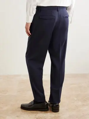 Barena Venezia Virgin Wool Pleated Straight-leg Trousers